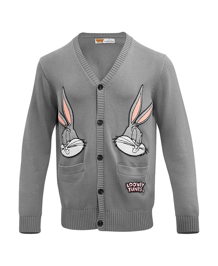 Freeze Max Men's Gray Looney Tunes Bugs Two Heads Cardigan - Macy's