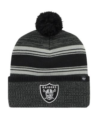 Men's '47 Brand Black Las Vegas Raiders Fadeout Cuffed Knit Hat with ...