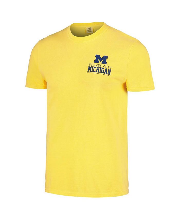 Image One Men's Maize Michigan Wolverines Campus Badge Comfort Colors T ...