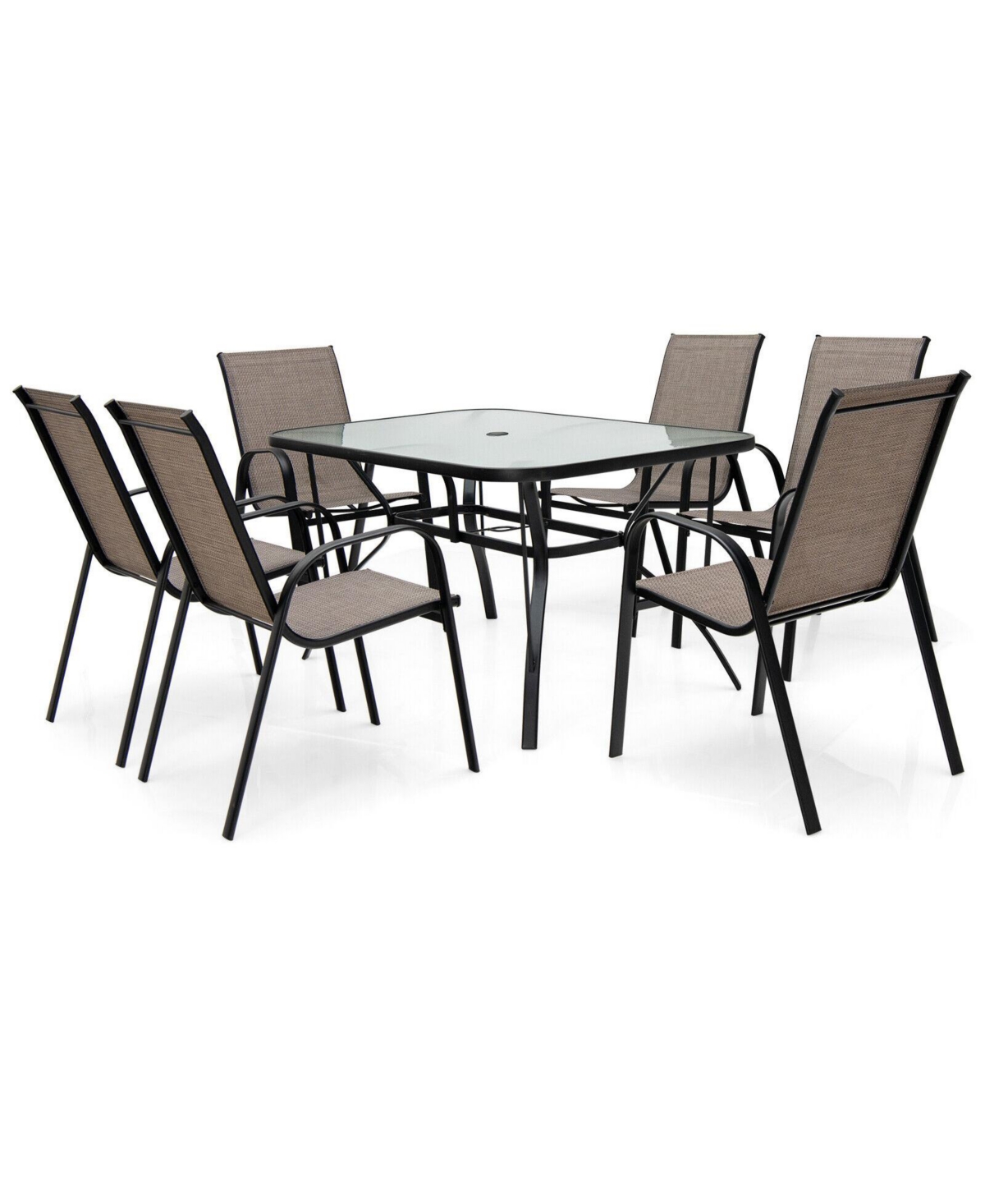 Click here for 7-Piece Patio Dining Set with 6 Stackable Chairs -... prices