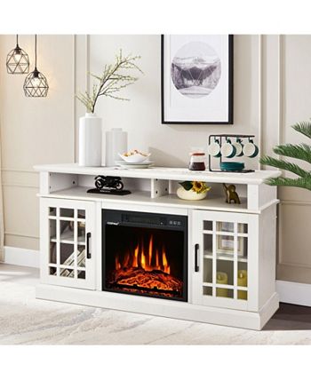 Slickblue 48 Inch Electric Fireplace TV Stand with Cabinets for TVs Up ...