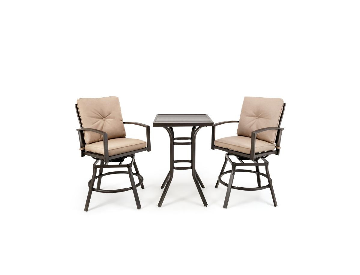 Click here for 3 Pieces Patio Swivel Bar Table Set with Removable... prices