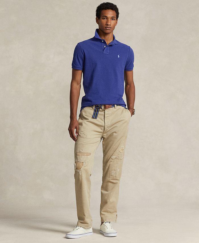 Polo Ralph Lauren Men's Cotton Custom Slim Fit Mesh Polo Shirt - Macy's