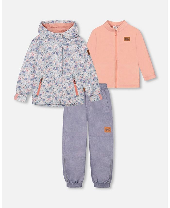 Deux par Deux Baby Girl Printed 3 In 1 Mid Season Set Watercolor ...
