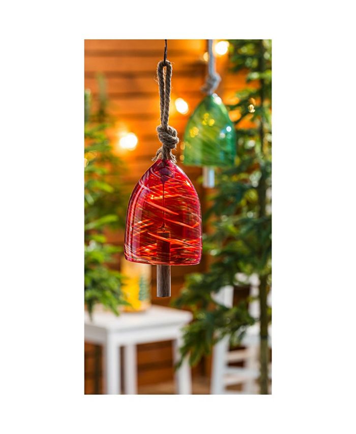 Evergreen Art Glass Speckle Red Bell Chime - Macy's