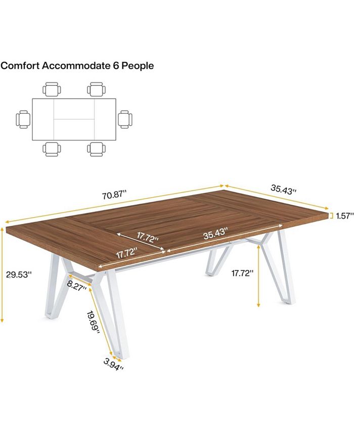 Tribesigns Tribe signs Large Dining Table for 6-8 People, 70-inch ...