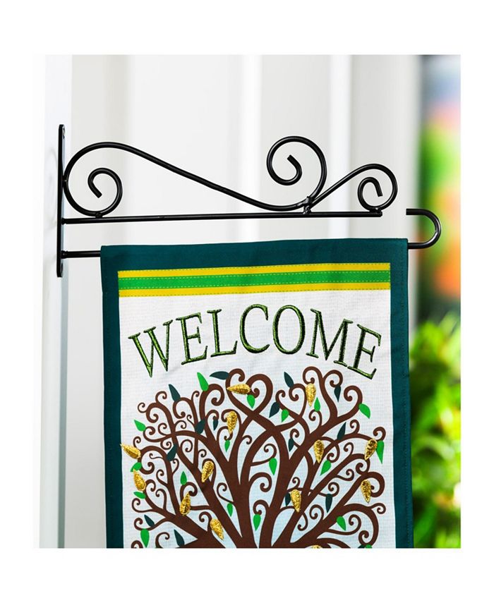 Evergreen Swirl Wall-Mount Garden Flag Hanger- 15.5x6 in Garden and ...