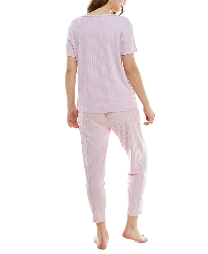 Roudelain Women's 2-Pc. Cropped Pointelle Pajamas Set - Macy's