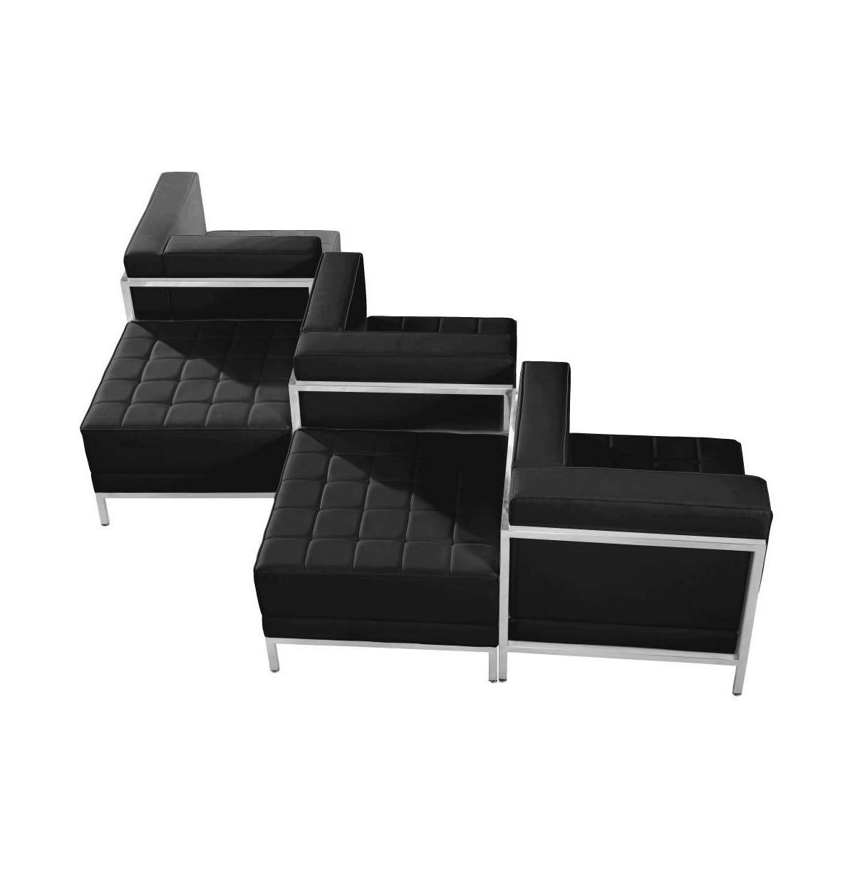 Click here for Home Office 5 Piece Chair & Ottoman Set - Black prices