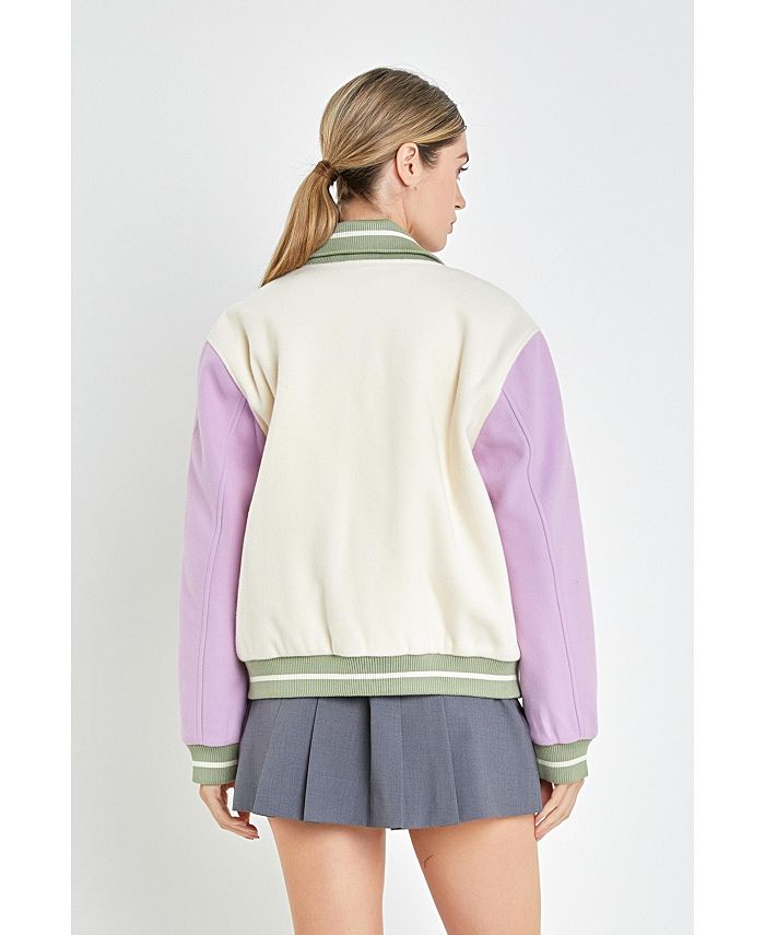 English Factory Women's Color block Bomber Jacket - Macy's