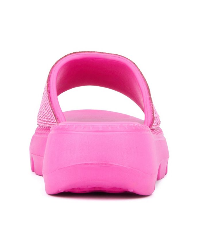 Olivia Miller Women's Glitter Gaze Slide Sandal - Macy's