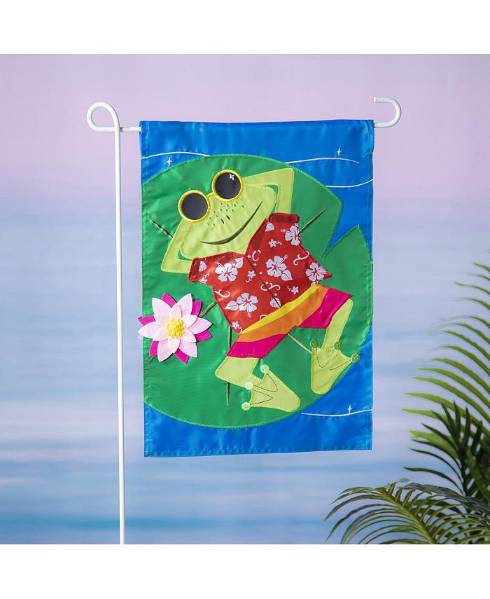Evergreen Frog's Summer Vacation Garden Applique Flag - Macy's