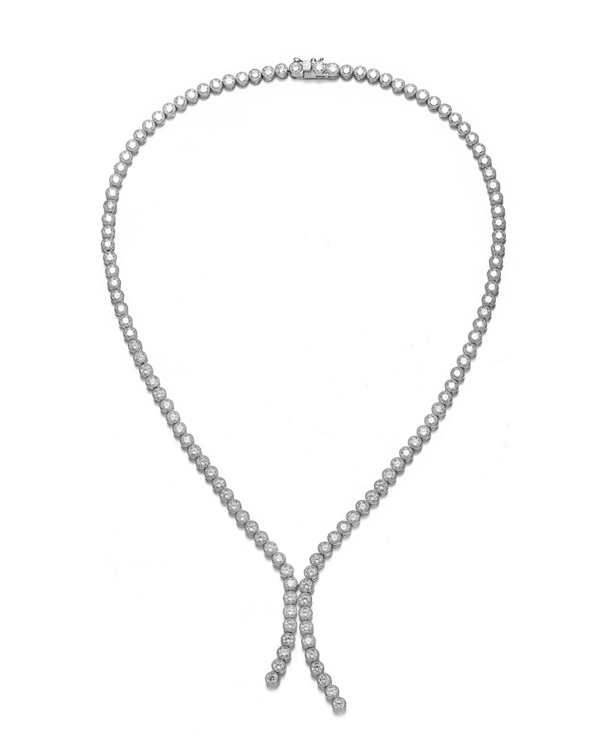 Click here for Sterling Silver with White Gold Plated Clear Round... prices