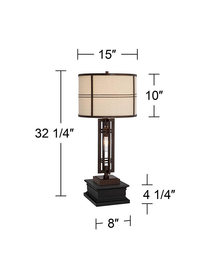 Franklin Iron Works Elias Rustic Farmhouse Industrial Table Lamp with ...