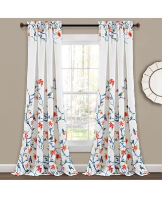 Neela Birds Light Filtering Window Curtain Panels - Macy's