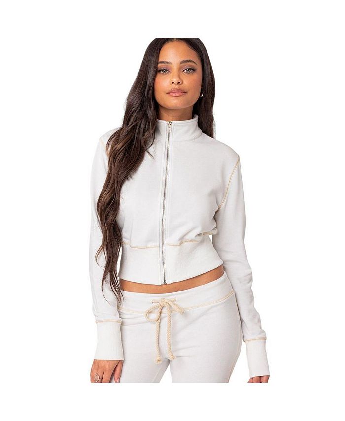 Edikted Women's Alexia zip up sweatshirt - Macy's