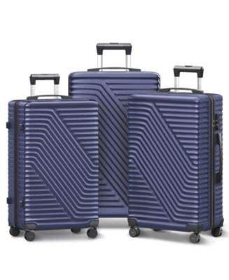 3-Pcs Luggage Sets, ABS Lightweight Suitcase Sets with TSA Lock, 20in ...
