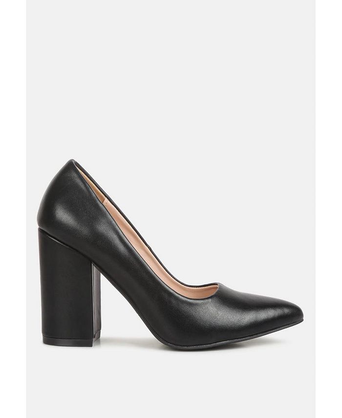 London Rag Zhuri Faux Leather Solid Block Heel Pumps - Macy's