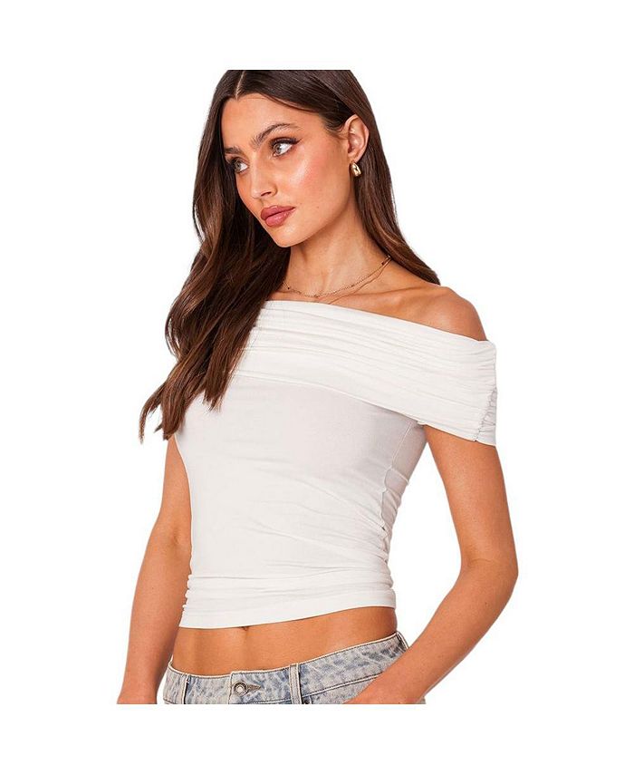 Edikted Women's Strawberry gathered fold over top - Macy's