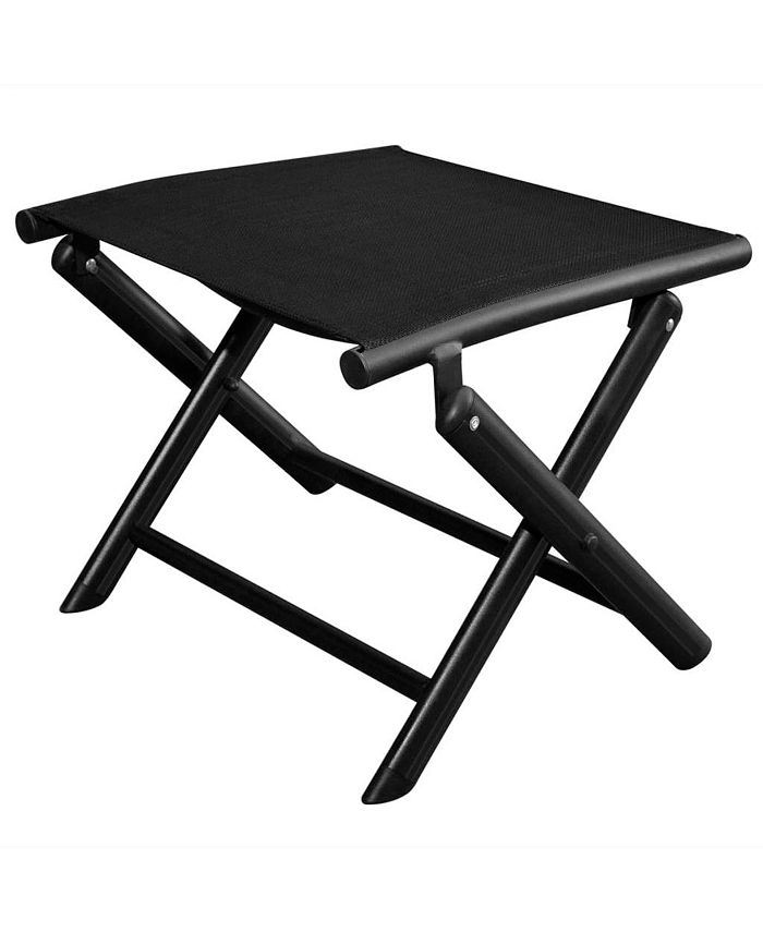 vidaXL Folding Footstool Black Aluminum and Textilene - Macy's