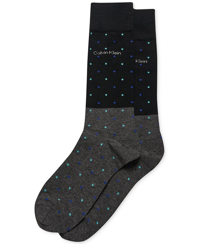 Calvin Klein Men's Flat Knit Crew Length Patterned Dress Socks - Macy's