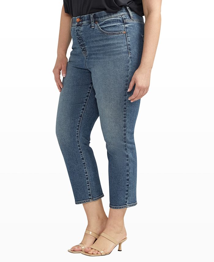 JAG Plus Size Valentina High Rise Straight Leg Cropped Jeans - Macy's