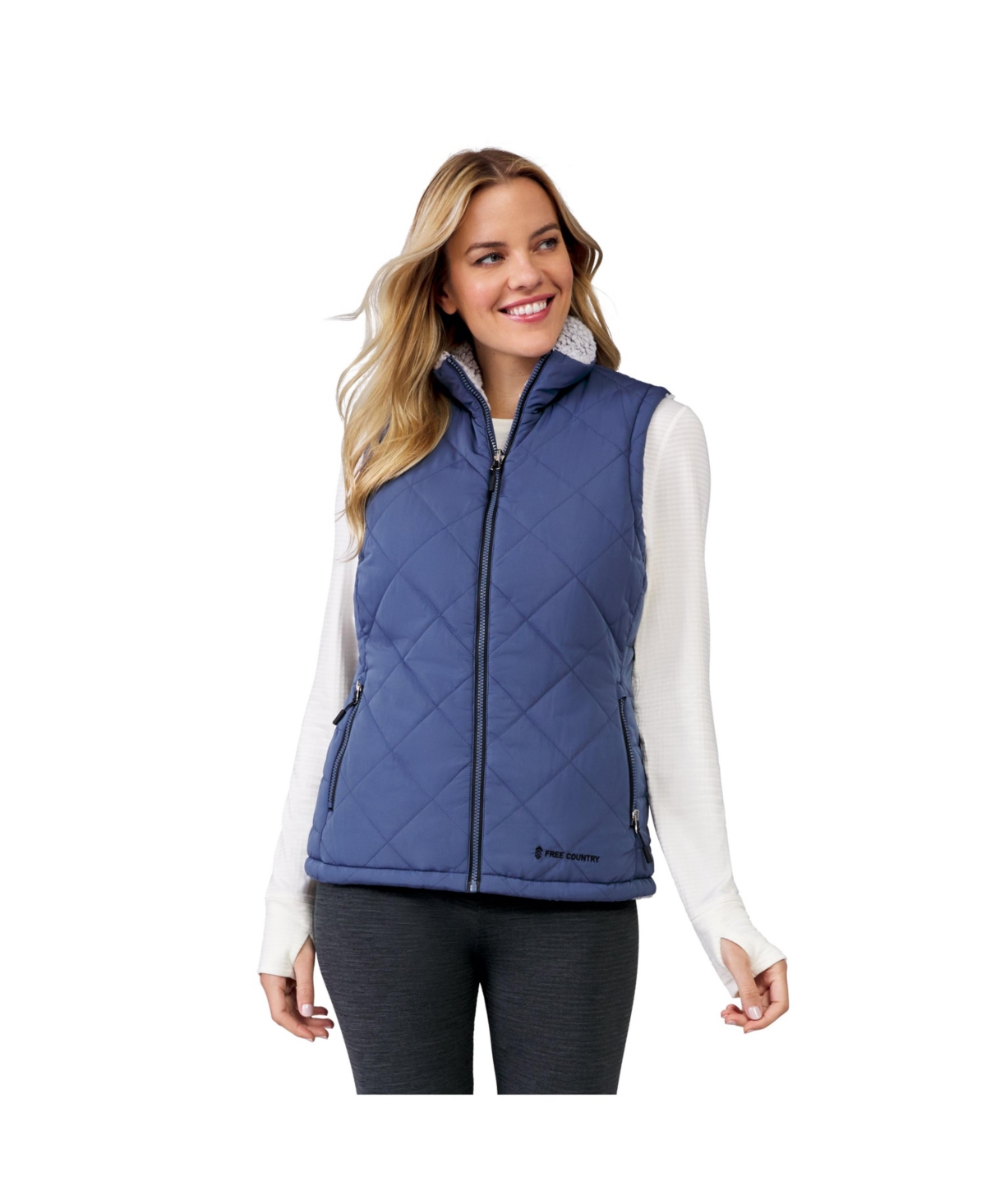 Free Country Women's Expedition Stratus Lite Reversible Vest In Stormy ...