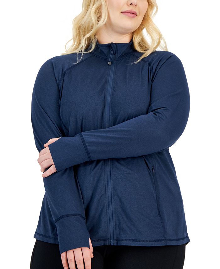 ID Ideology Plus Size Zip-Front Long Sleeve Jacket, Created for Macy's ...