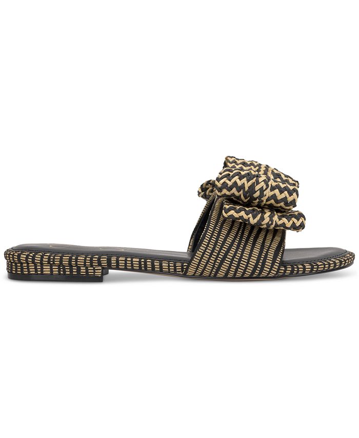 Jessica Simpson Avrena Woven Bow Slide Flat Sandals - Macy's