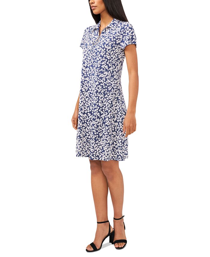 MSK Petite Collared Floral Print Shift Dress - Macy's