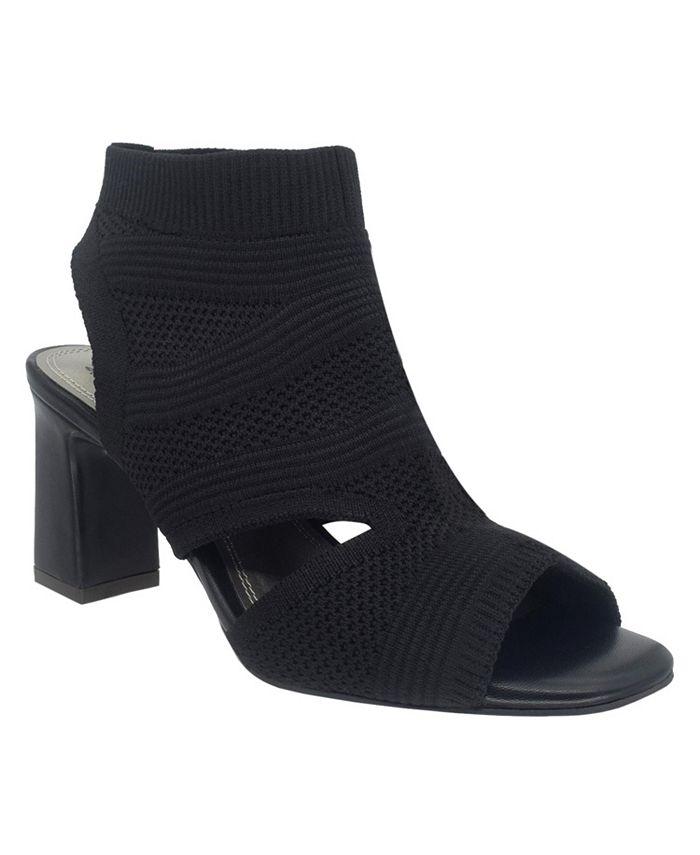 Impo Women's Vader Stretch Knit Peep Toe Block Heel Shooties - Macy's