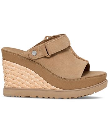 UGG® Women's Abbot Slingback Raffia-Wedge Sandals - Macy's