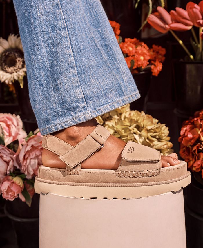 UGG® Women's Goldenstar Flat Platform Lug-Sole Sandals - Macy's