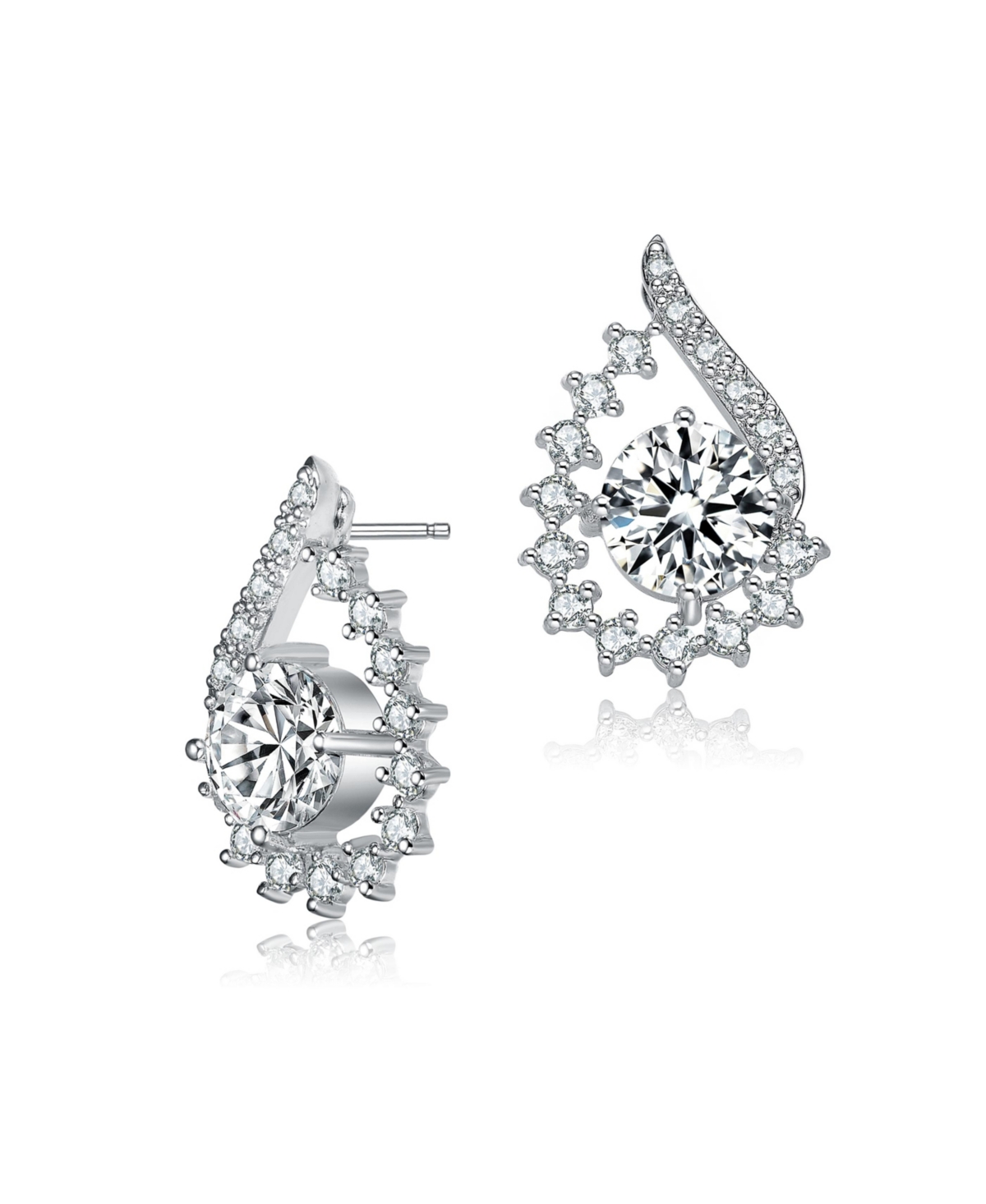 Click here for Sterling Silver with White Gold Rhodium Plated Cle... prices