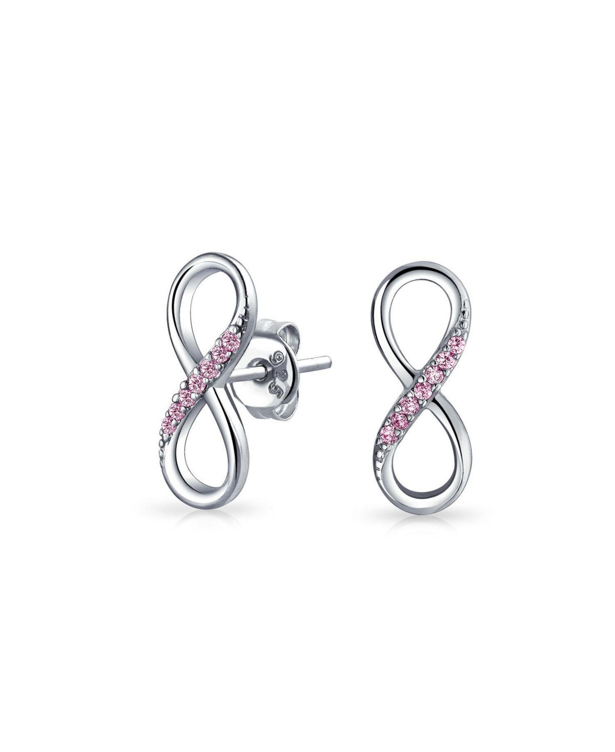 Click here for Bling Jewelry Infinity Love Knot Cz Stud Earrings... prices