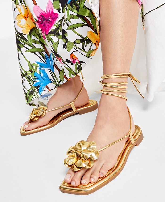 I.N.C. International Concepts Women's Gilma Flower Flat Sandals, Created for Macy's - Macy's