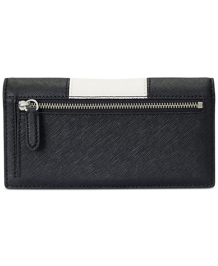 Lauren Ralph Lauren Crosshatch Leather Slim Wallet - Macy's