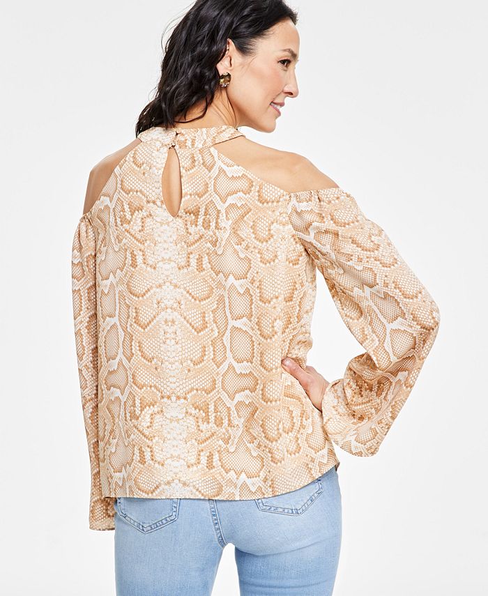 I.N.C. International Concepts Women's Snakeskin-Print Long-Sleeve ...
