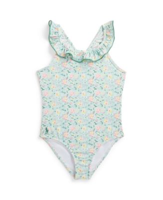 Polo Ralph Lauren Toddler and Little Girls Floral Ruffled One-Piece ...