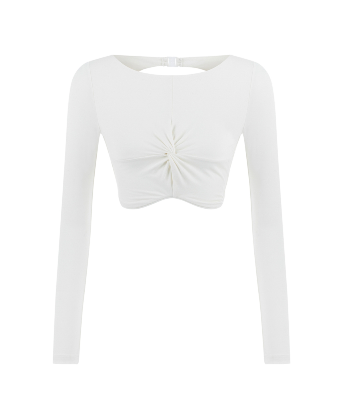 Click here for Womens Crop Top with Knot - Ecru prices