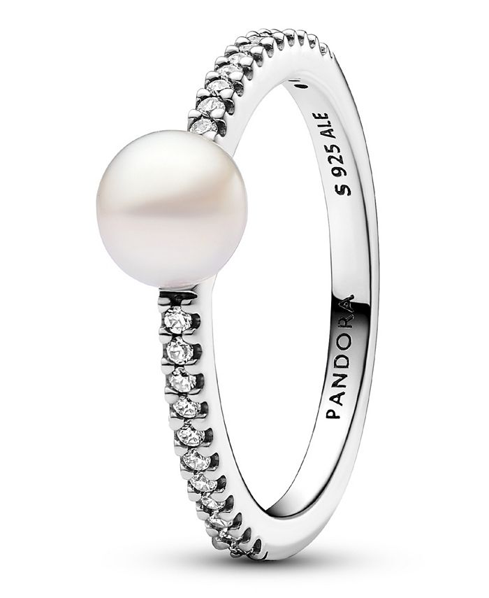 Pandora Sterling Silver Timeless Treated Freshwater Cultured Pearl Pave ...