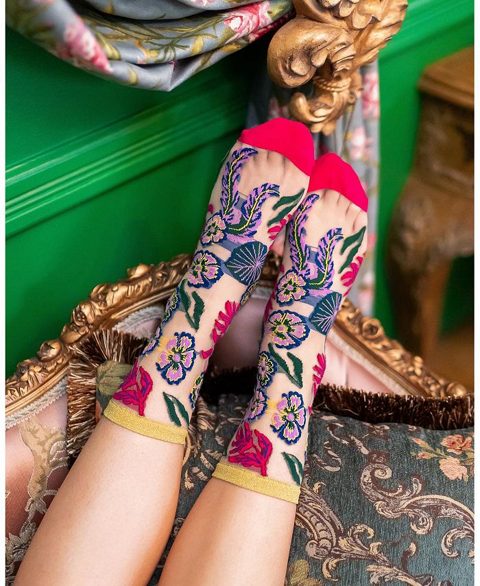 Sock Candy Women's Festive Floral Sheer Sock - Macy's
