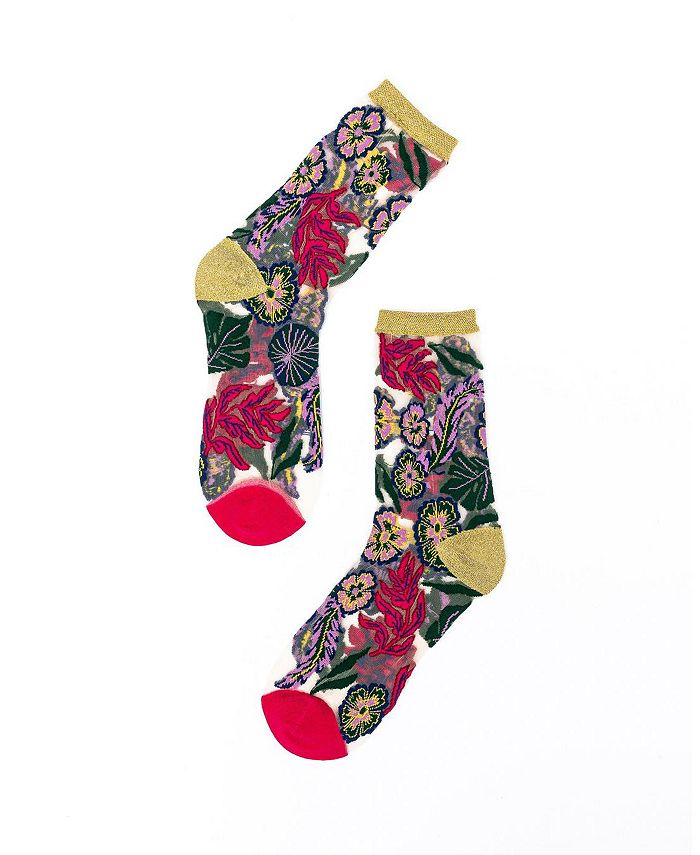 Sock Candy Women's Festive Floral Sheer Sock - Macy's