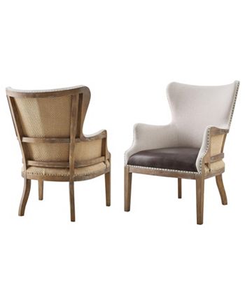 Steve Silver George Two Tone Wingback Accent Chair - Macy's