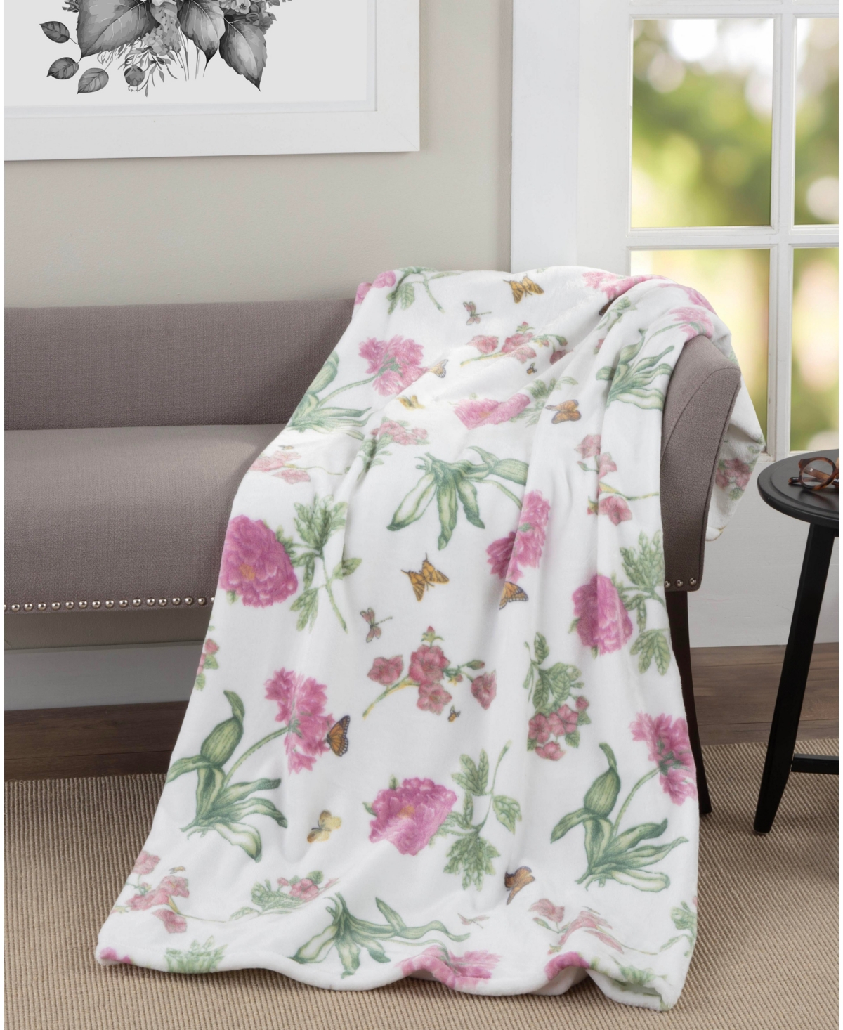 Click here for Lenox Butterfly Meadow Bloom Throw  60 x 70 - Whit... prices