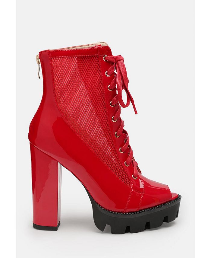 London Rag Womens peepque peep toe lace-up booties - Macy's