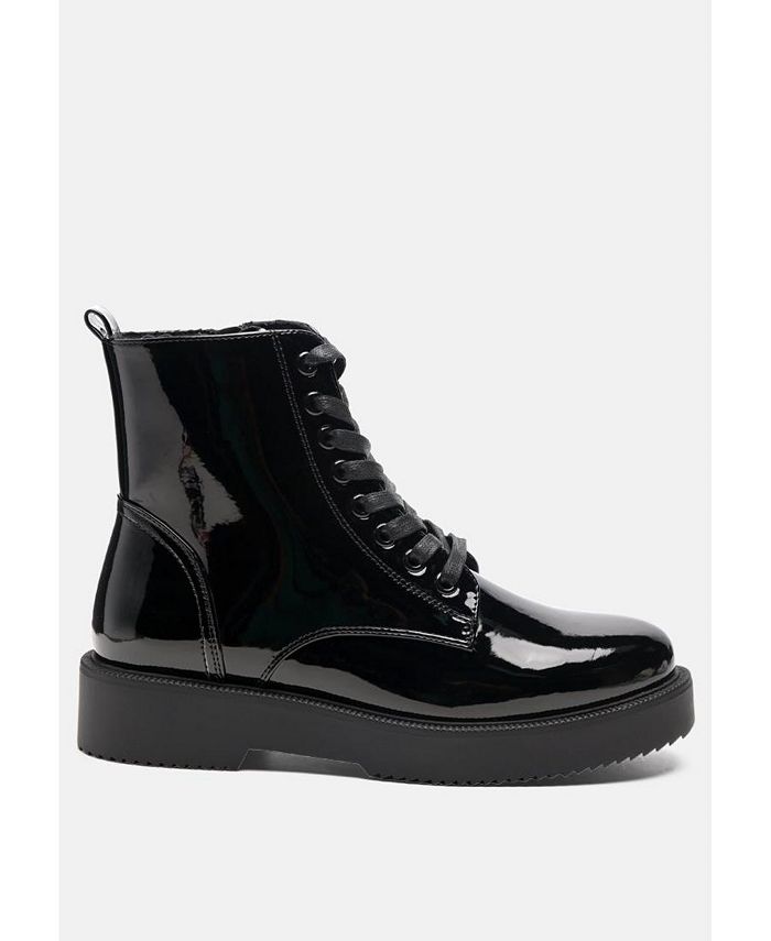 London Rag Womens rubble statement pu lace up ankle boots - Macy's