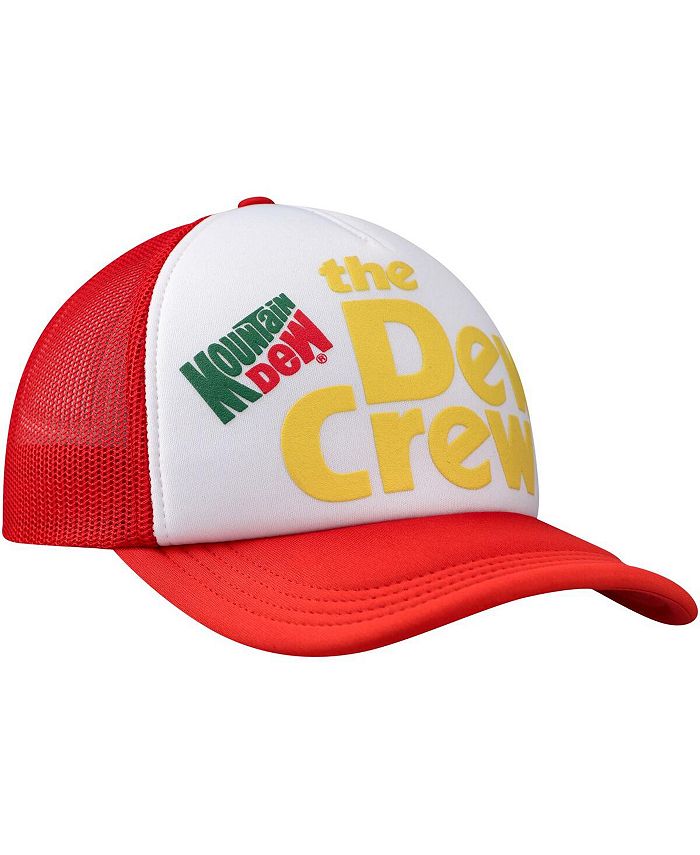 Lids Men's White, Red Mountain Dew Dew Crew Foam Trucker Adjustable Hat ...
