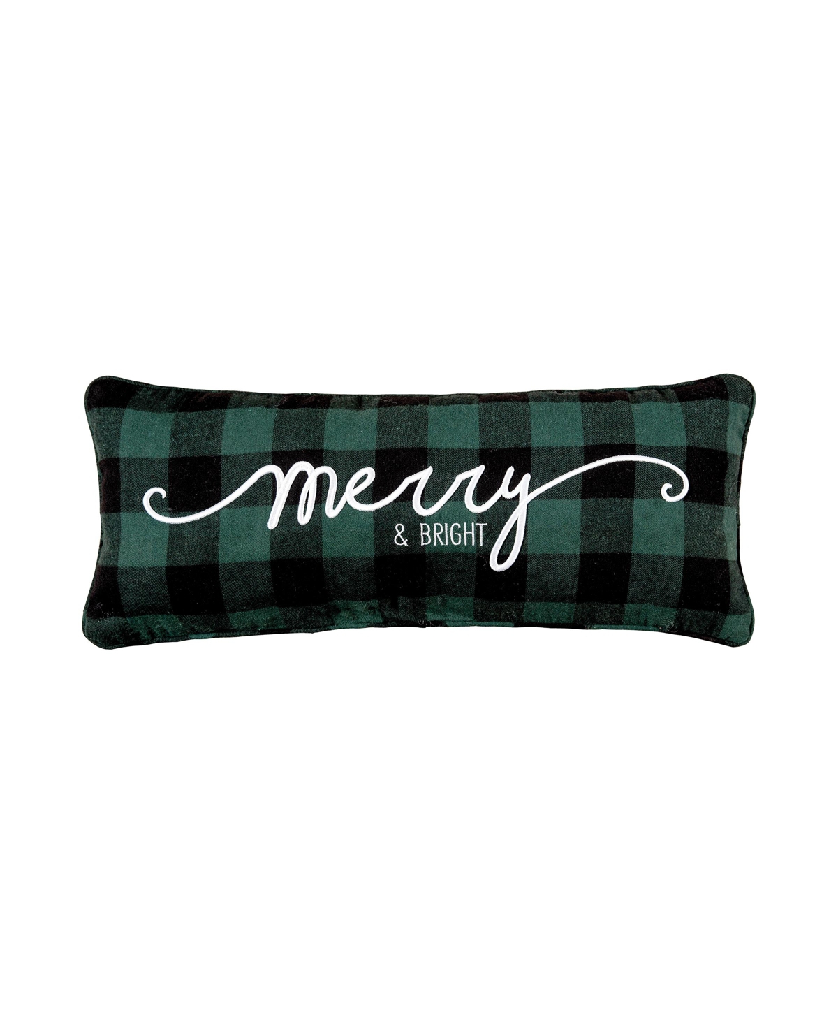 Click here for 9 x 22 Merry Embroidered Throw Pillow - Green prices