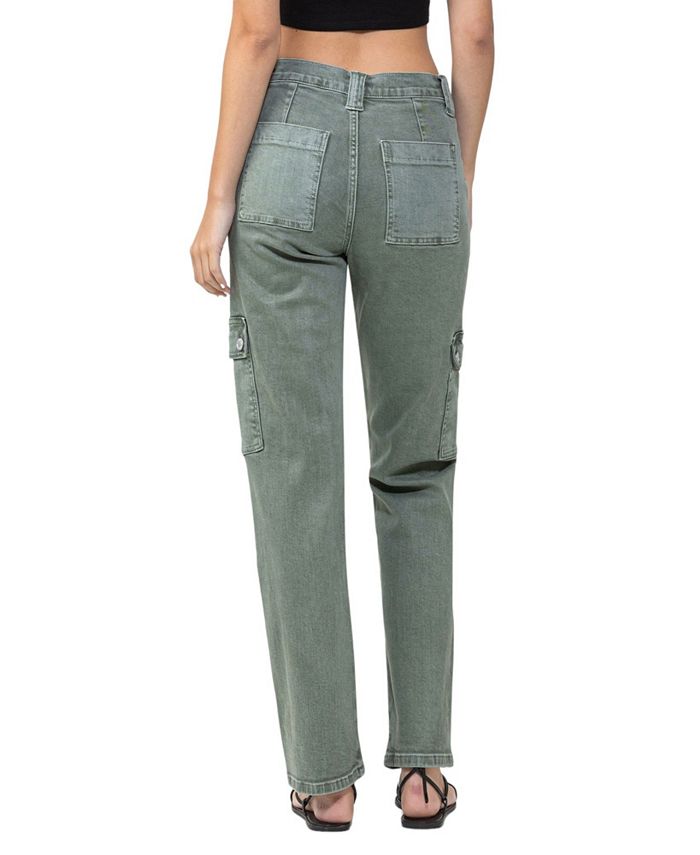 Vervet Women's High Rise Cargo Straight Jeans - Macy's